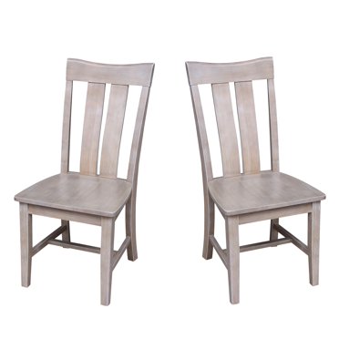 International Concepts Ava Solid Wood Dining Chairs - Set of 2 in Black ...