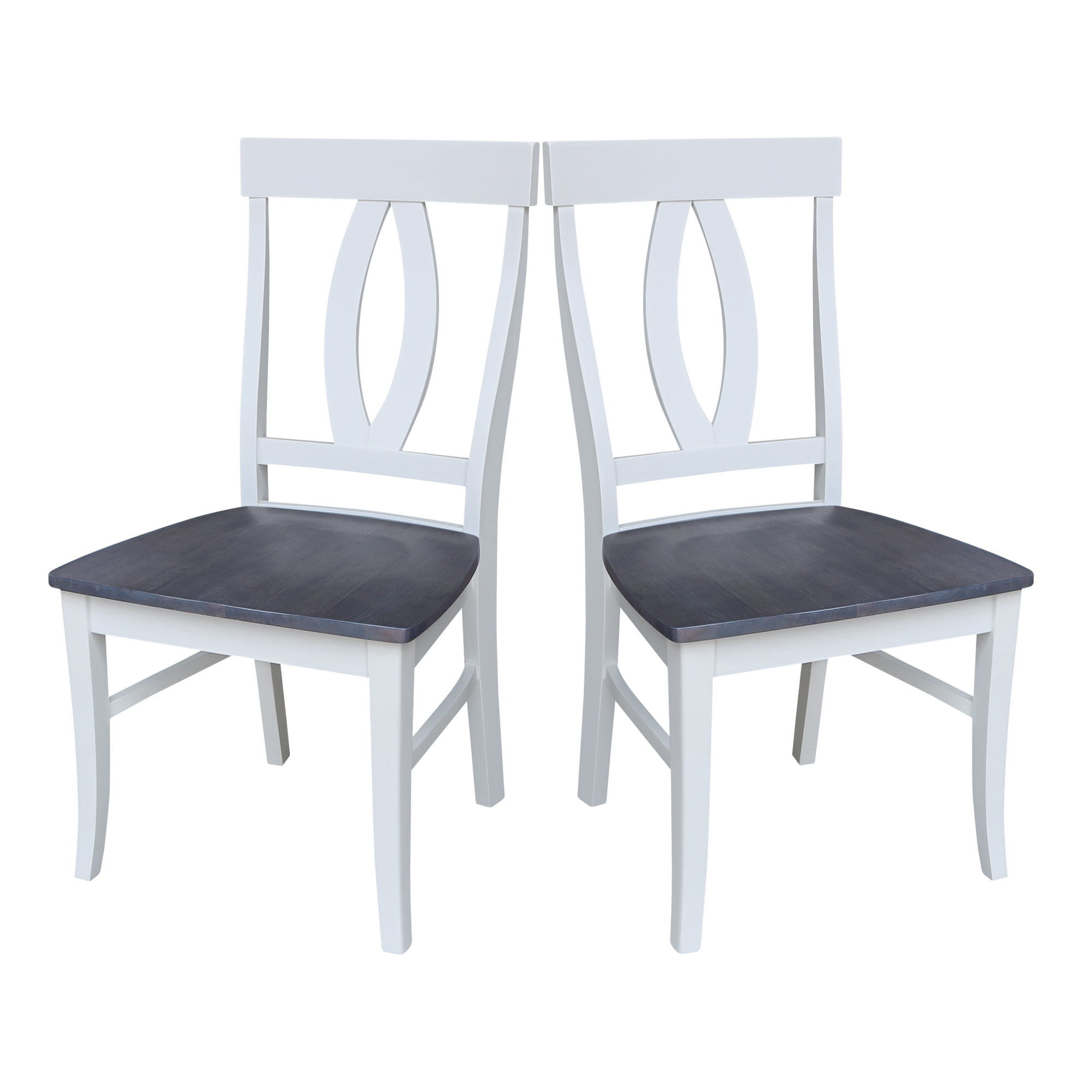 International Concepts Cosmo Verona Wood Dining Chairs in White/Heather ...