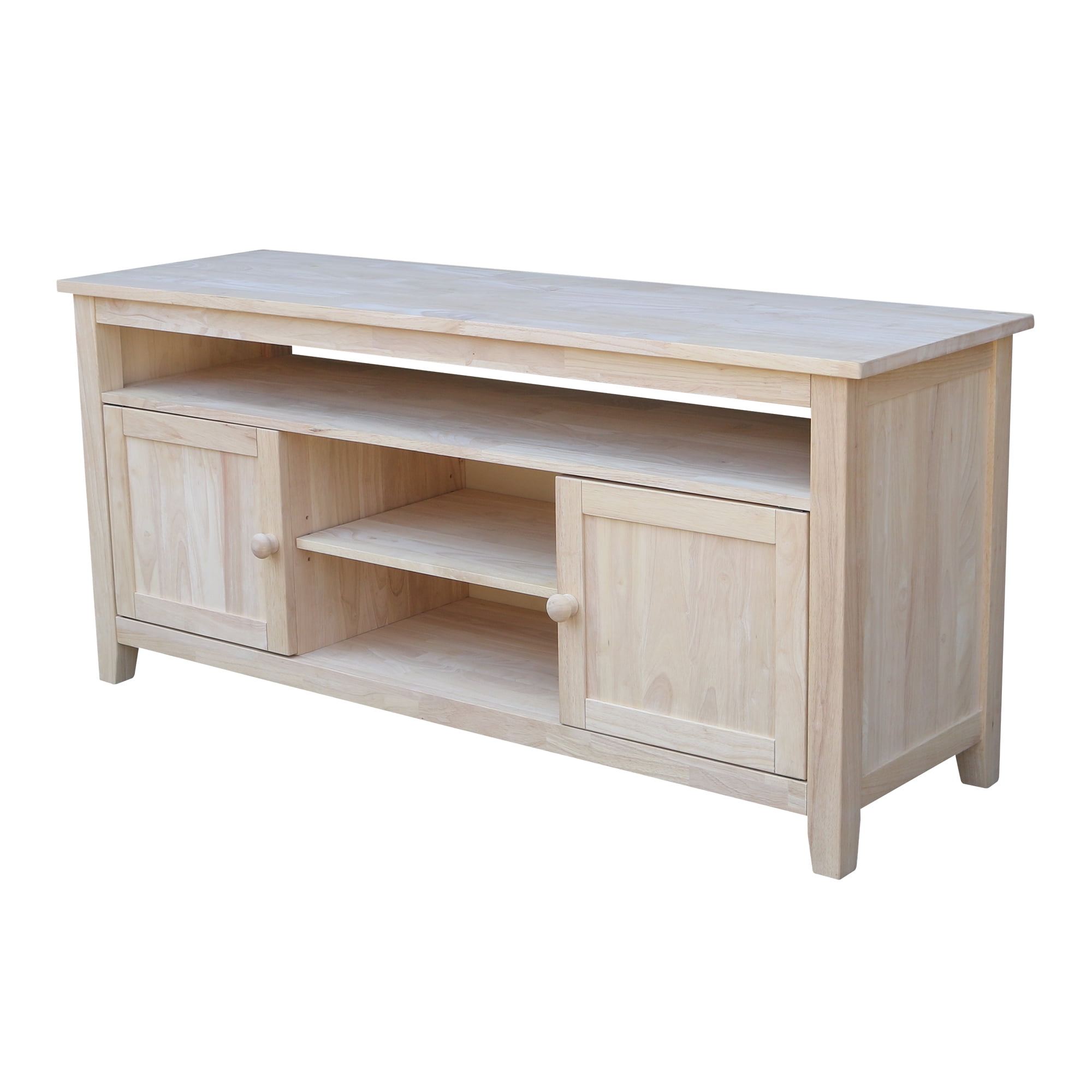 International Concepts Entertainment Solid Wood TV Stand with 2 Doors ...