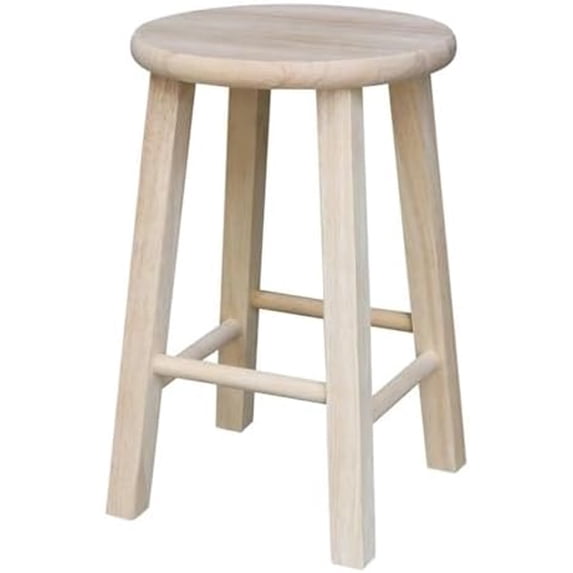 International Concepts Round Top Stool, 18-Inch Seat Height, Solid ...
