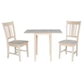 International Concepts Small Drop Leaf Dining Table with 2 Splat Back ...