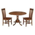 International Concepts Solid Wood 3-Piece Dining Set with 42 in. Dual ...