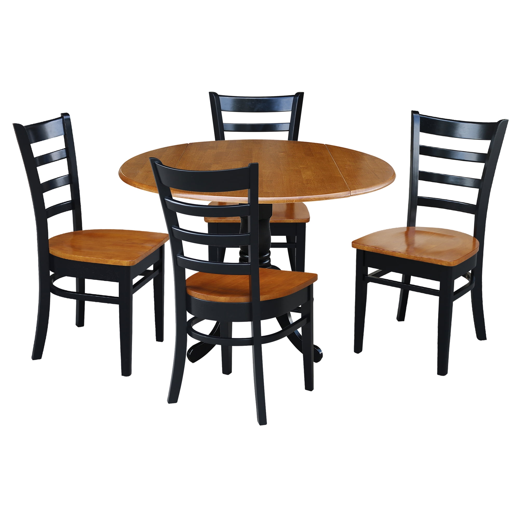 International Concepts Solid Wood 5-Piece Dining Set with 42 in. Dual ...