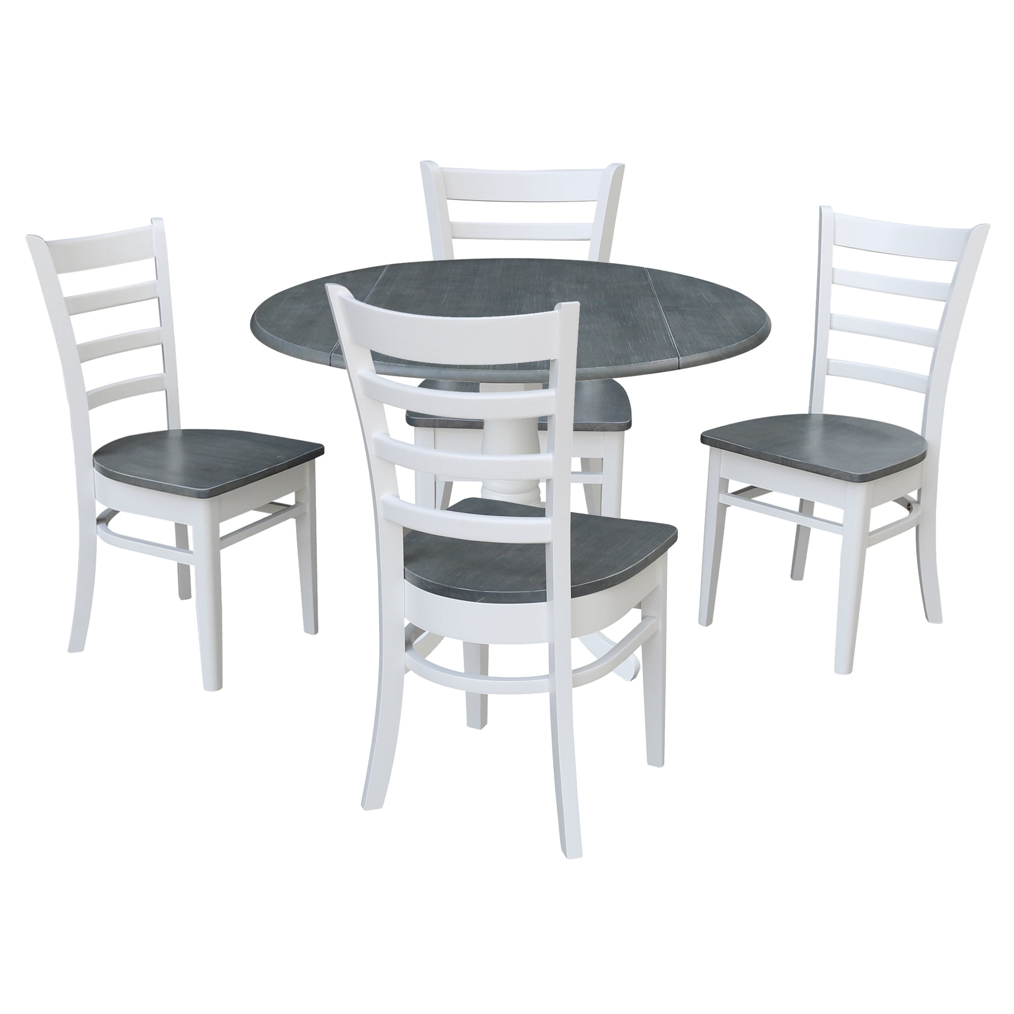 International Concepts Solid Wood 5-Piece Dining Set with 42 in. Dual ...