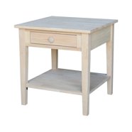 International Concepts Solid Wood Solano End Table Unfinished - Walmart.com