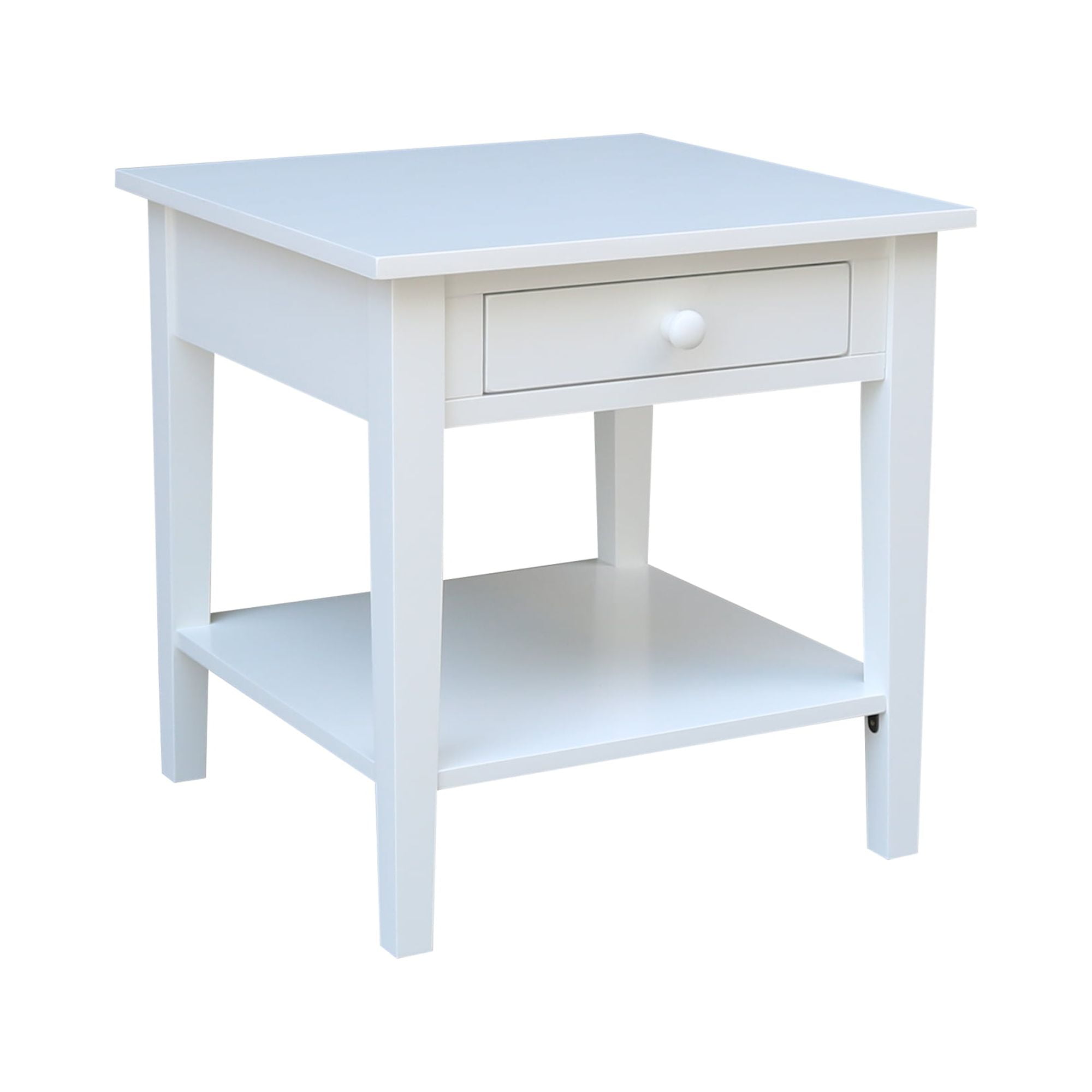International Concepts Solid Wood Spencer End Table - White - Walmart.com