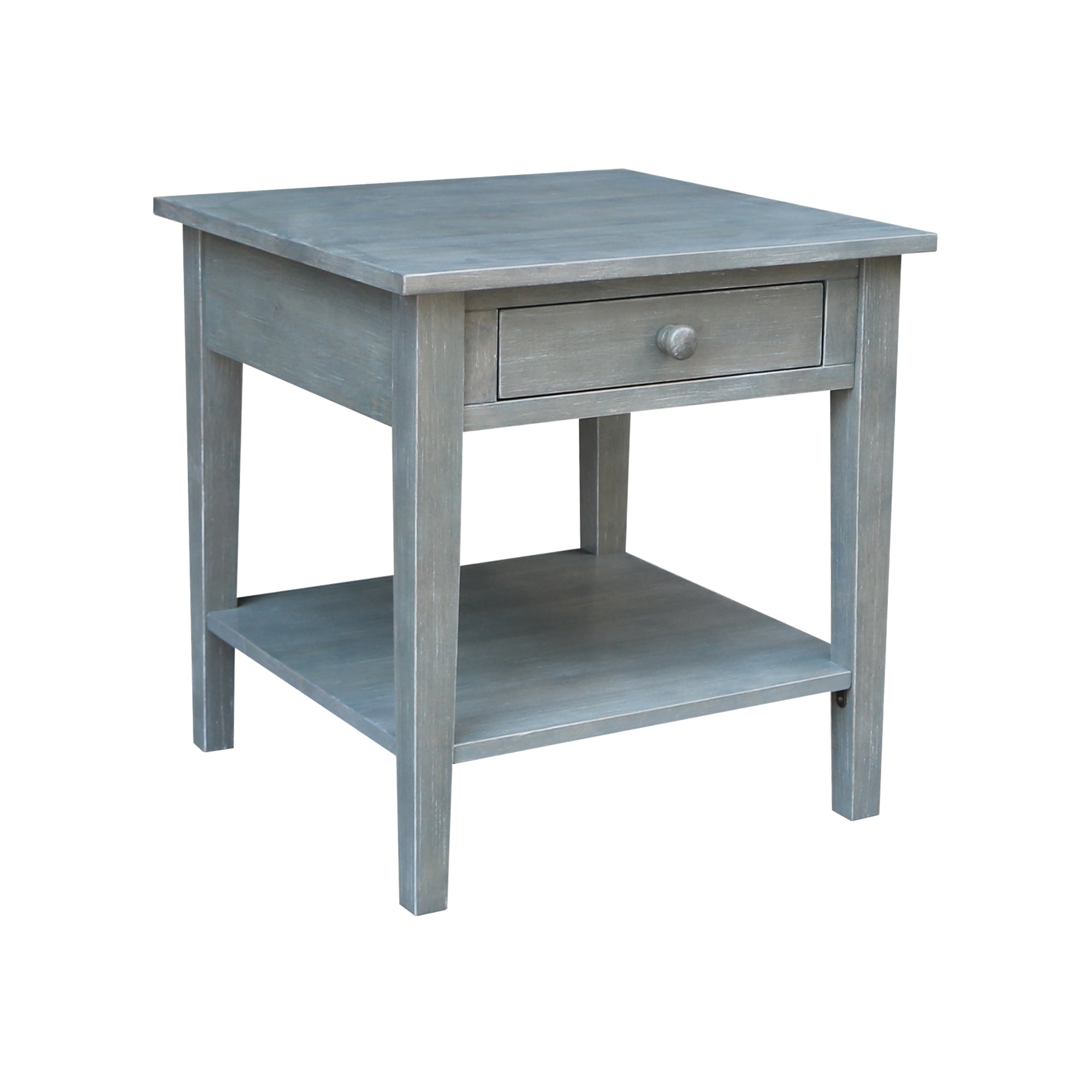 International Concepts Solid Wood Spencer Gray End Table - Walmart.com