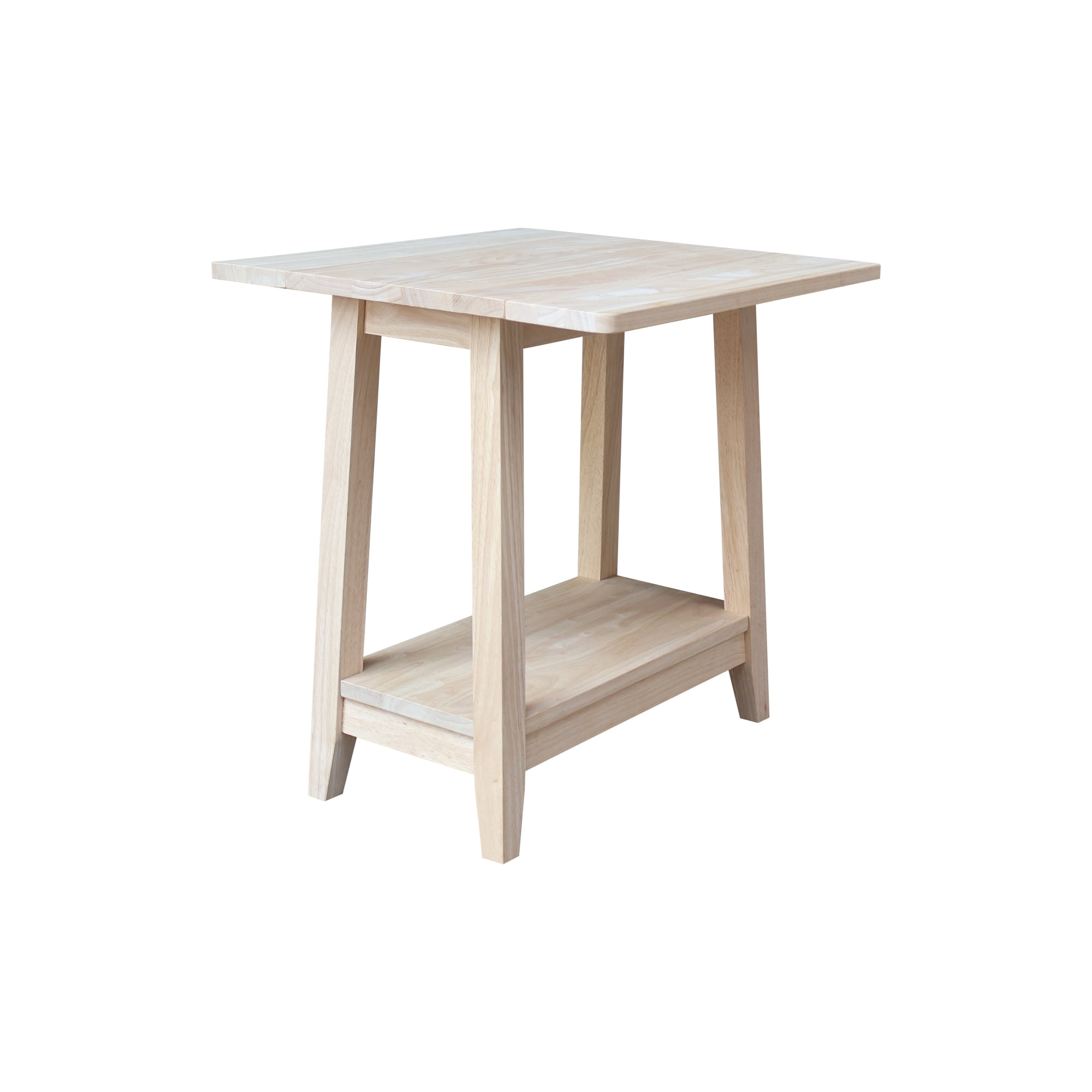 International Concepts Solid Wood Square Drop Leaf Side Table ...