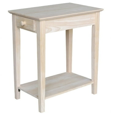 International Concepts Solid Wood Solano End Table Unfinished - Walmart.com