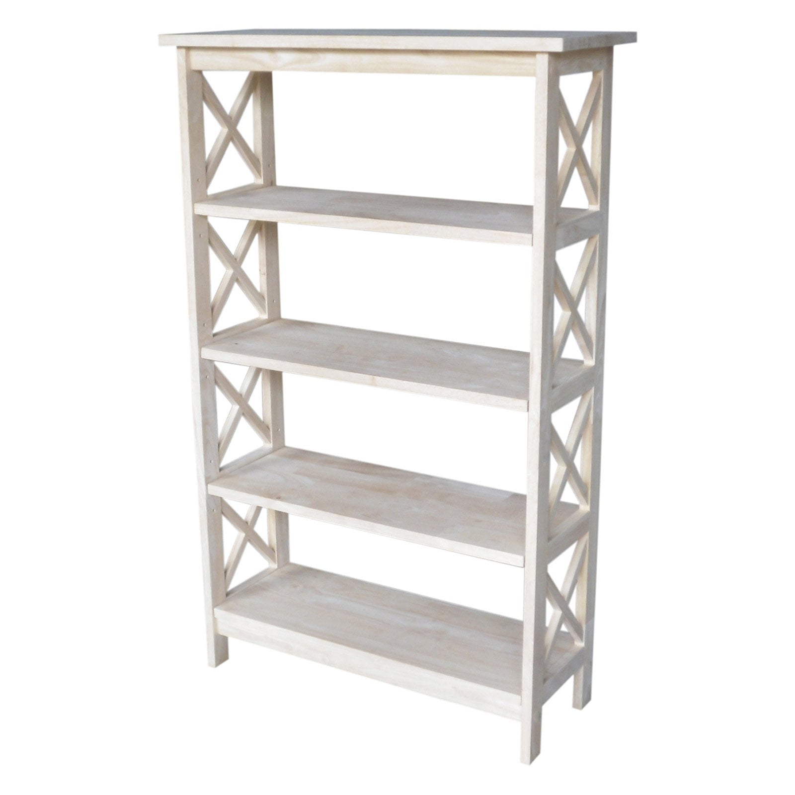 International Concepts X Sided Shelf Unit 4 Tier Unfinished
