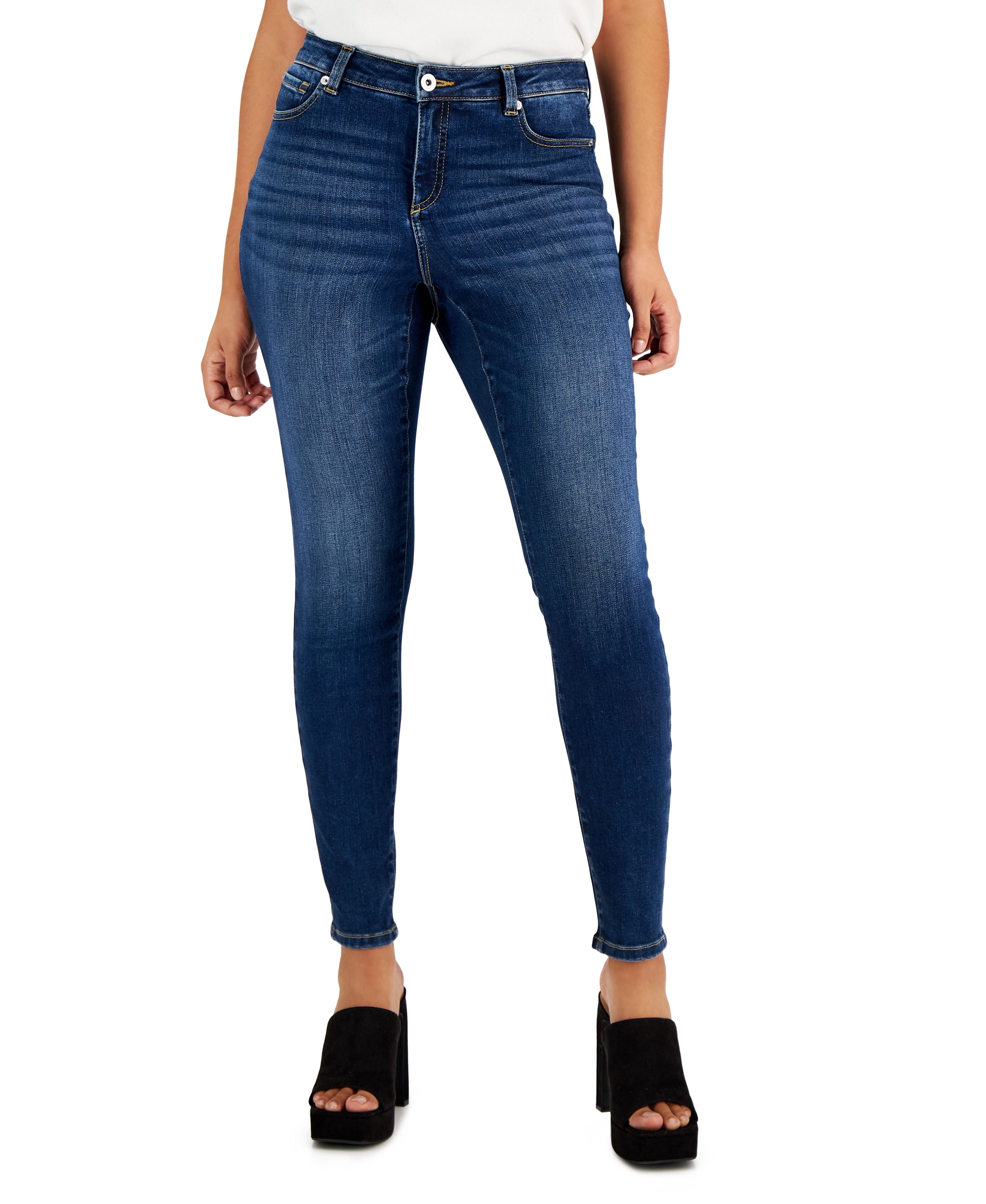 International Concepts Womens Curvy Mid Rise Skinny Jeans Dark Indigo 6 ...