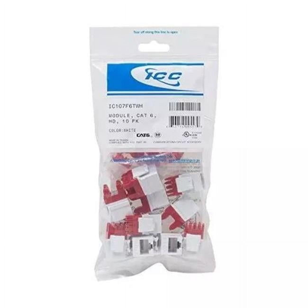 International Connectors & Cable IC107F6TWH CAT6 HD White Value Packs ...