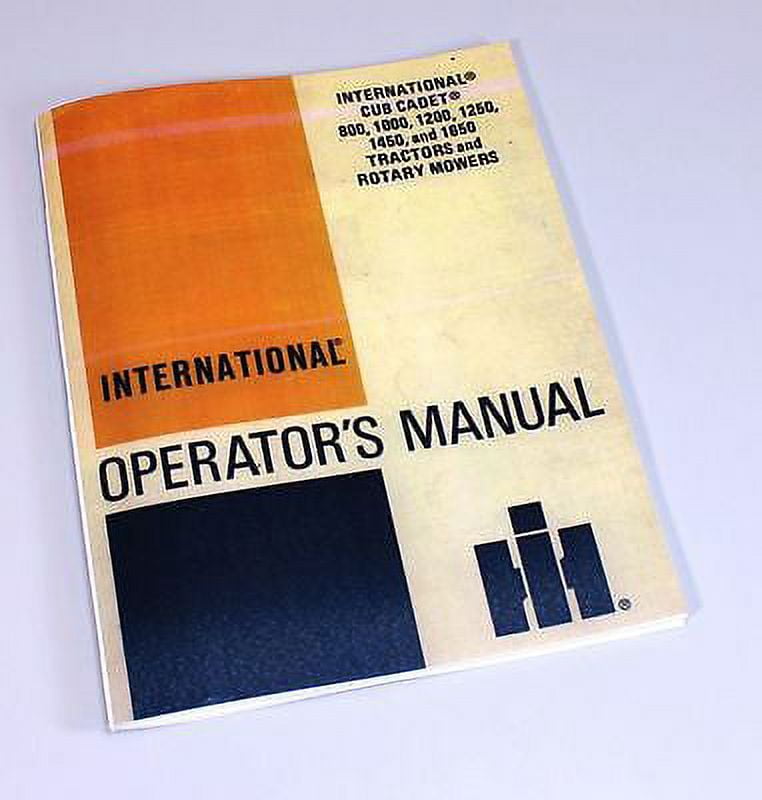 International Cub Cadet Tractor Model 1450 1650 Owner Operator Manual ...