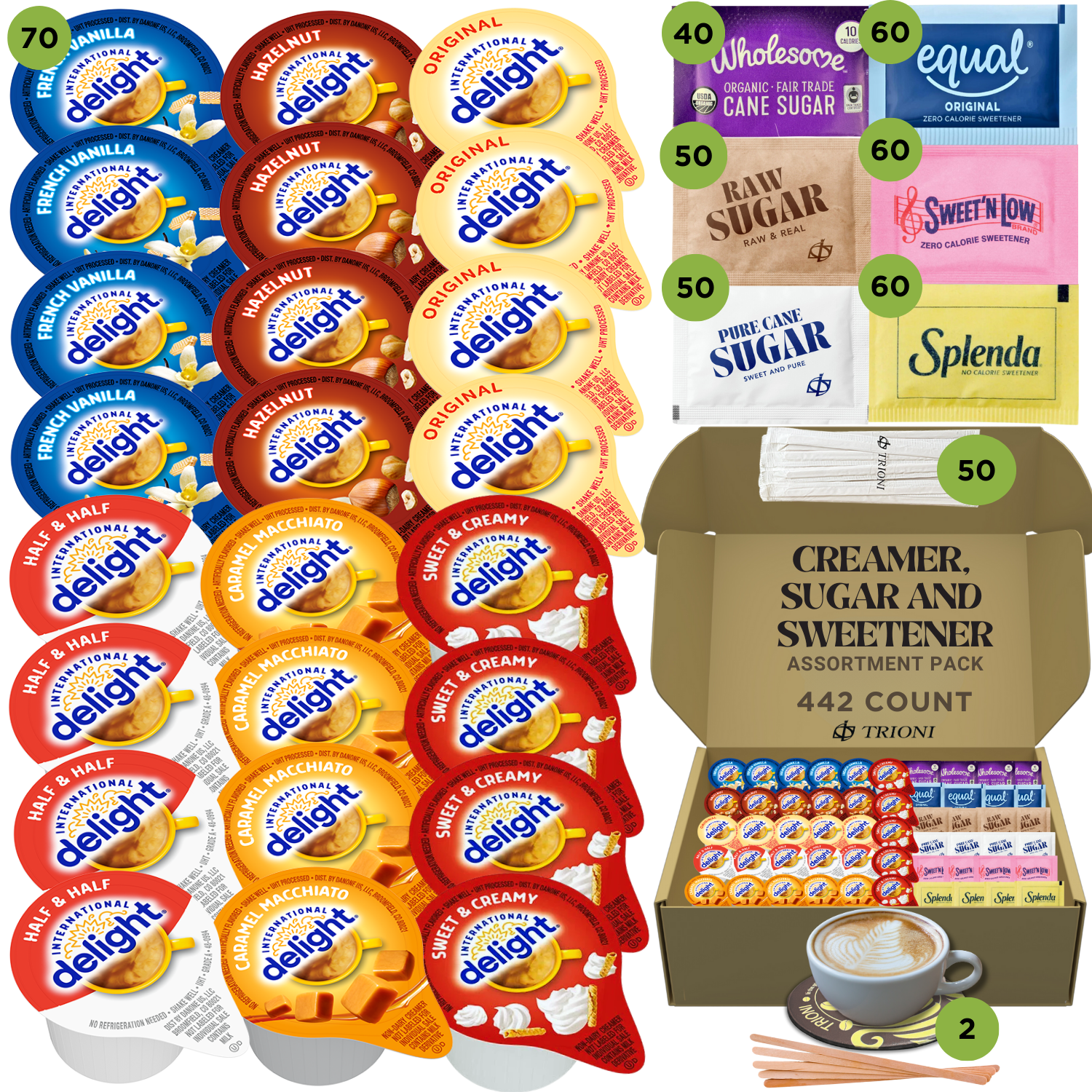 International Delight Coffee Creamer Singles, Sugar Packets and ...