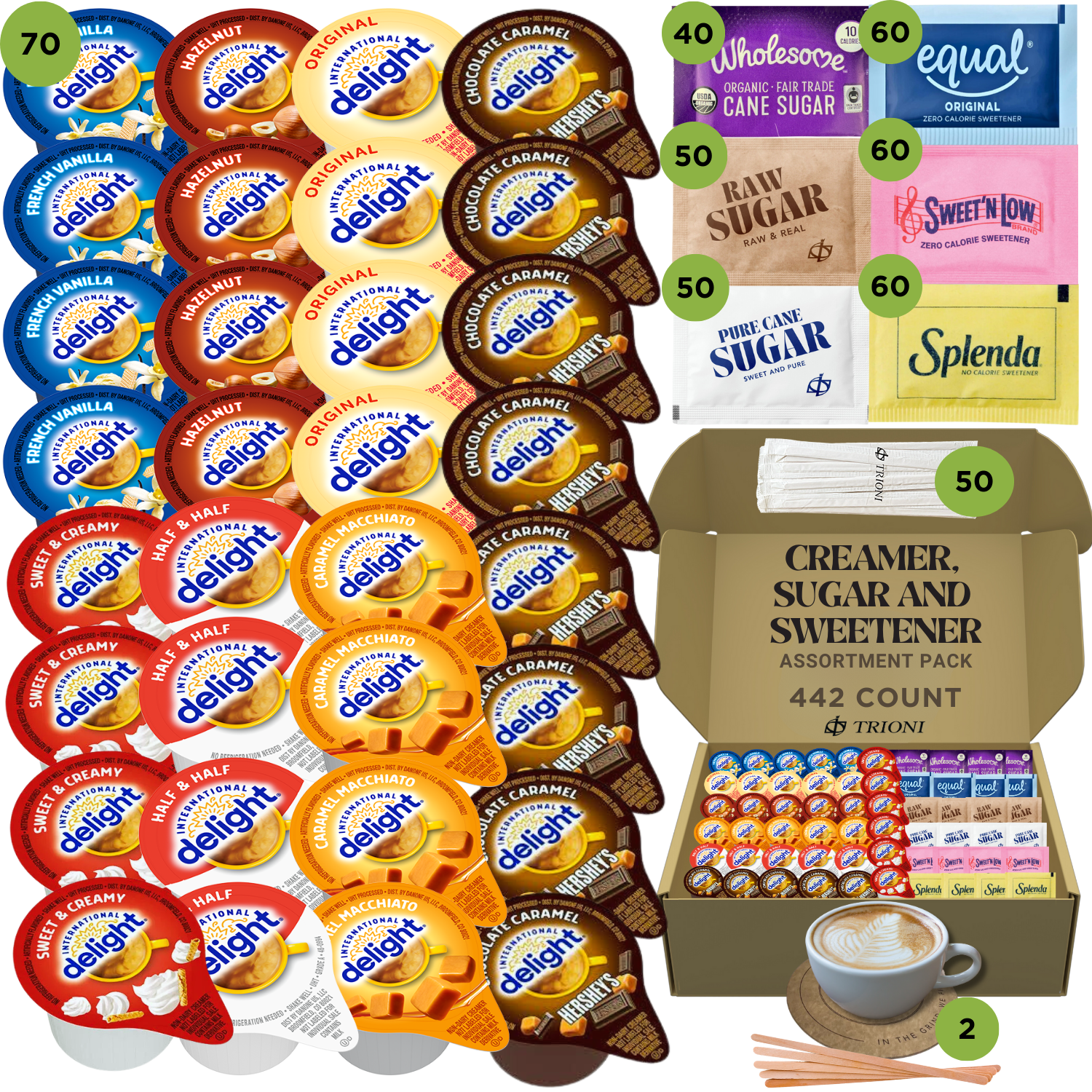 International Delight Coffee Creamer Singles Variety Pack, Sugar and ...