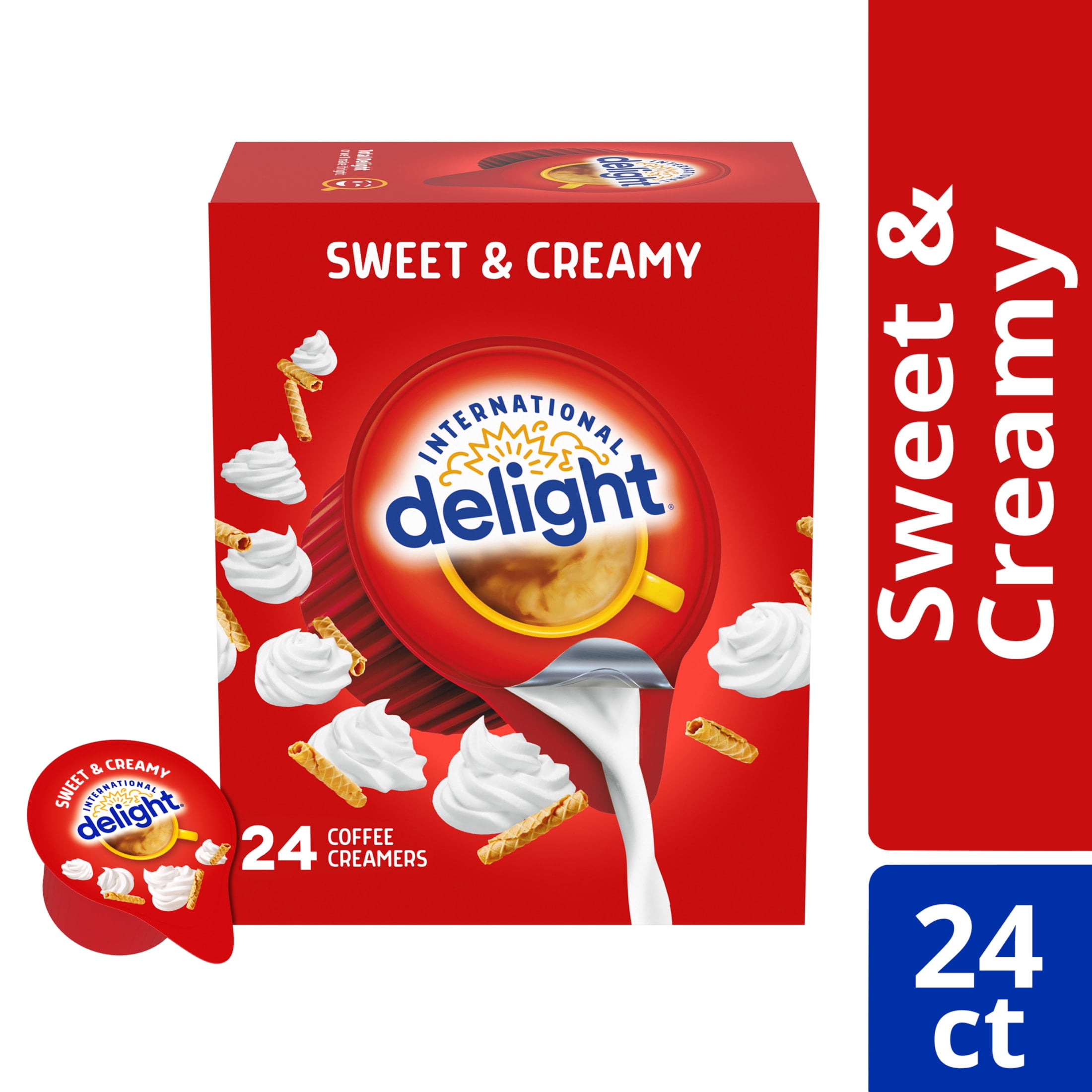 International Delight Liquid Coffee Creamer Singles, Sweet & Creamy, 24 ...