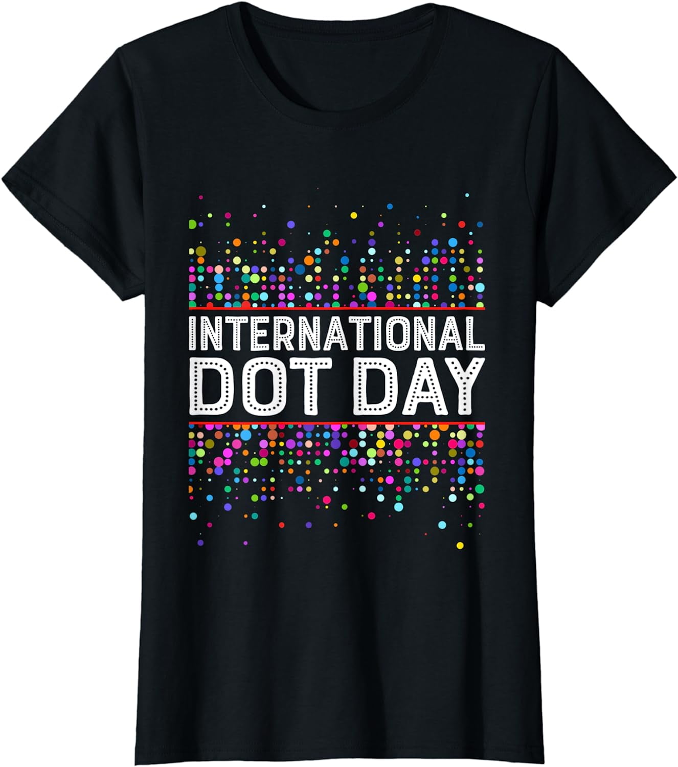 International Dot Day Colored Multicolor Rainbow Polka Dot T-Shirt ...