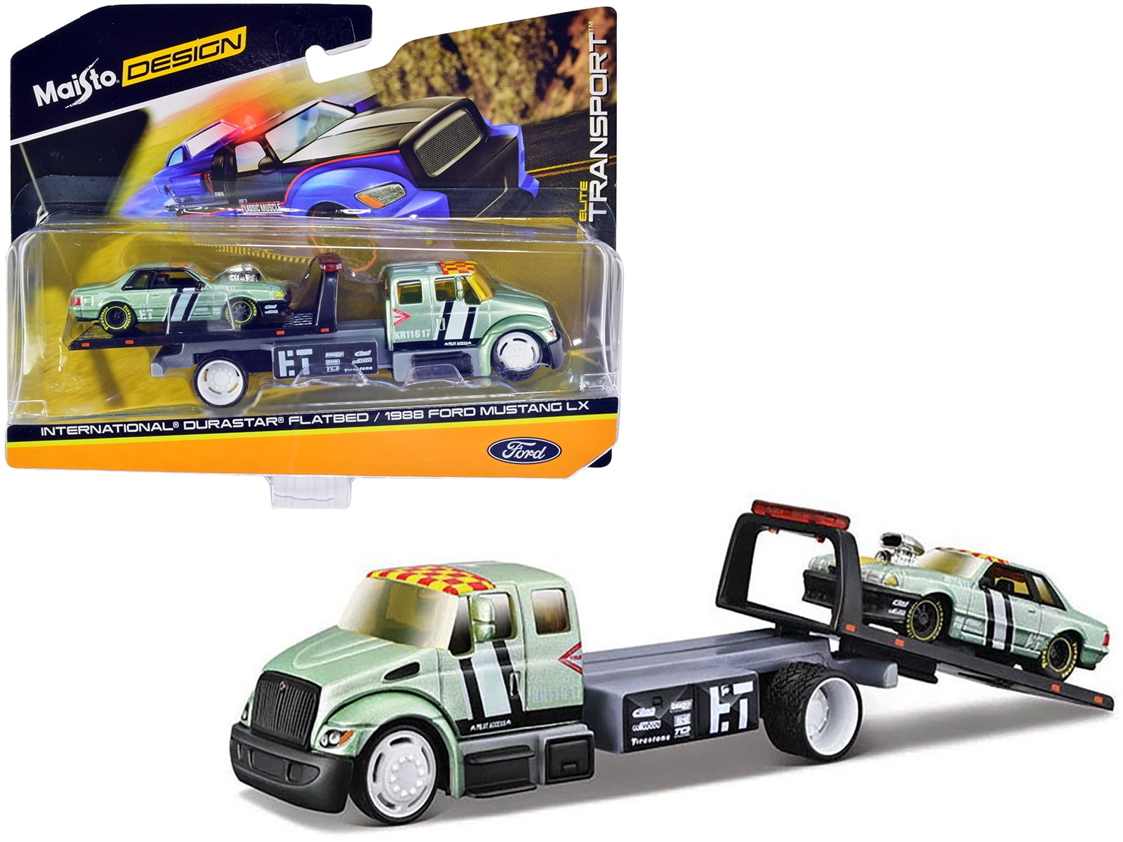 International DuraStar Flatbed Truck #17 and 1988 Ford Mustang LX #17 ...