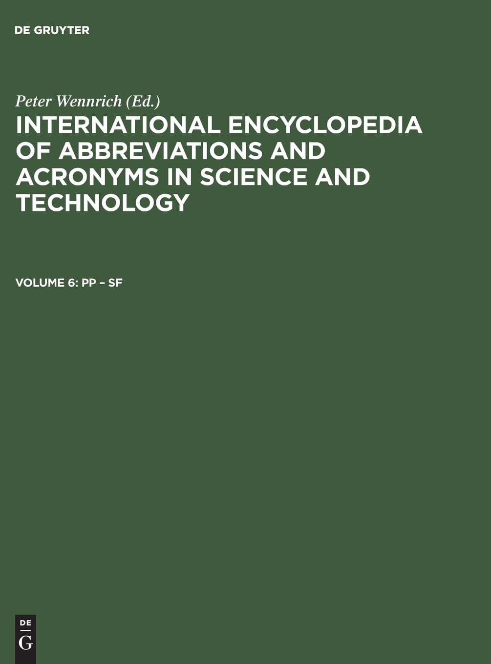 International Encyclopedia of Abbreviations and Acronyms in Science and ...