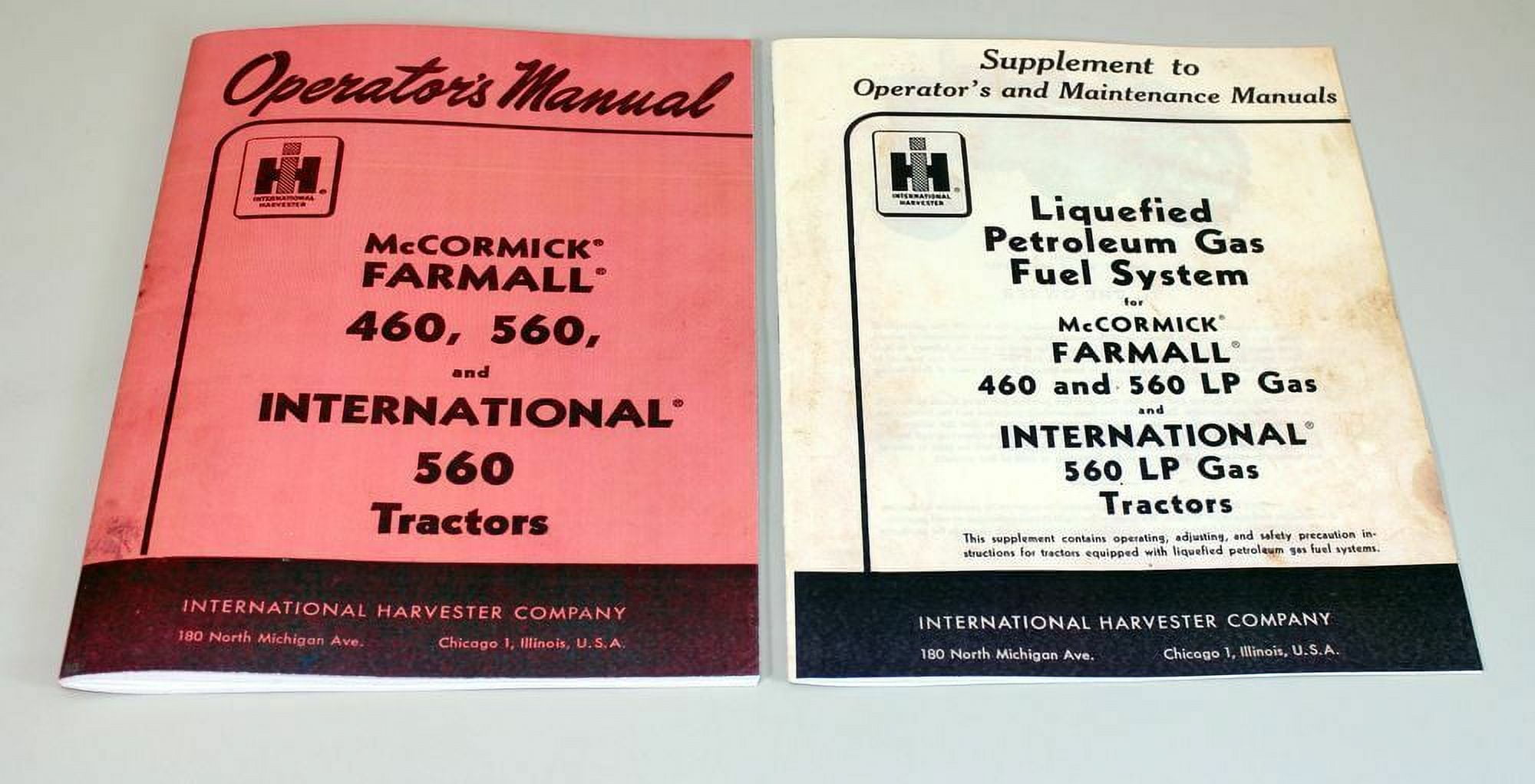 International Farmall 460 560 Lp Tractor Owner Operators Manual Lpg Gas ...