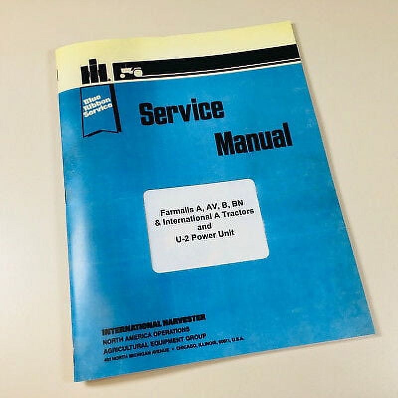 International Farmall U-2 Power Unit Tractor Overhaul Service Manual ...