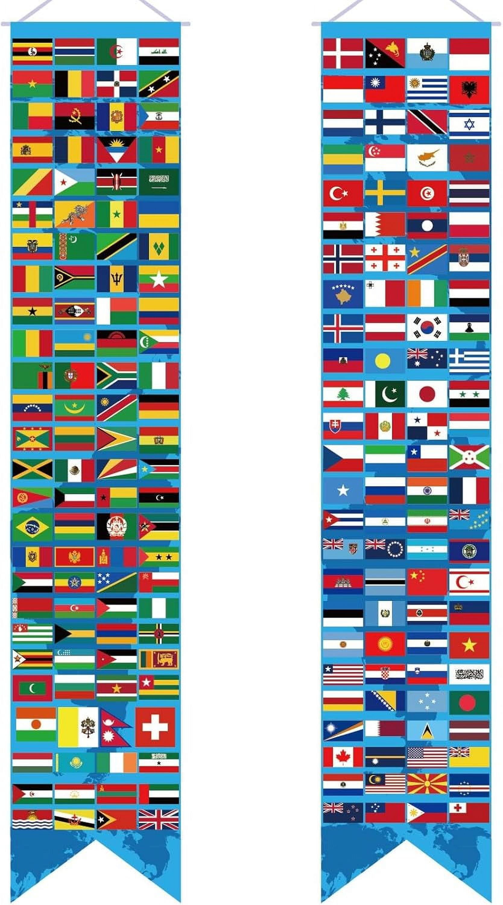 International Flag Banner World Flag Banner Welcome Sign for Classroom ...
