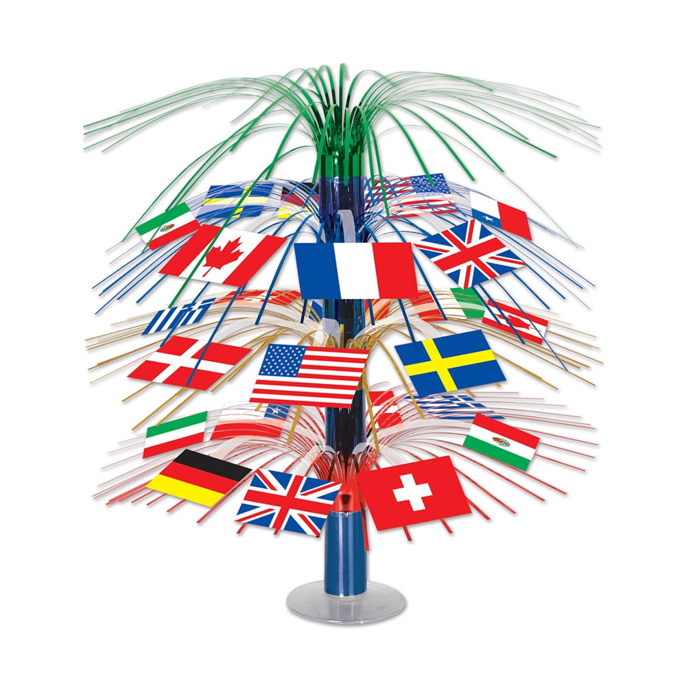 International Flag Cascade Centerpiece 18 inches - Party Decorations 1 ...