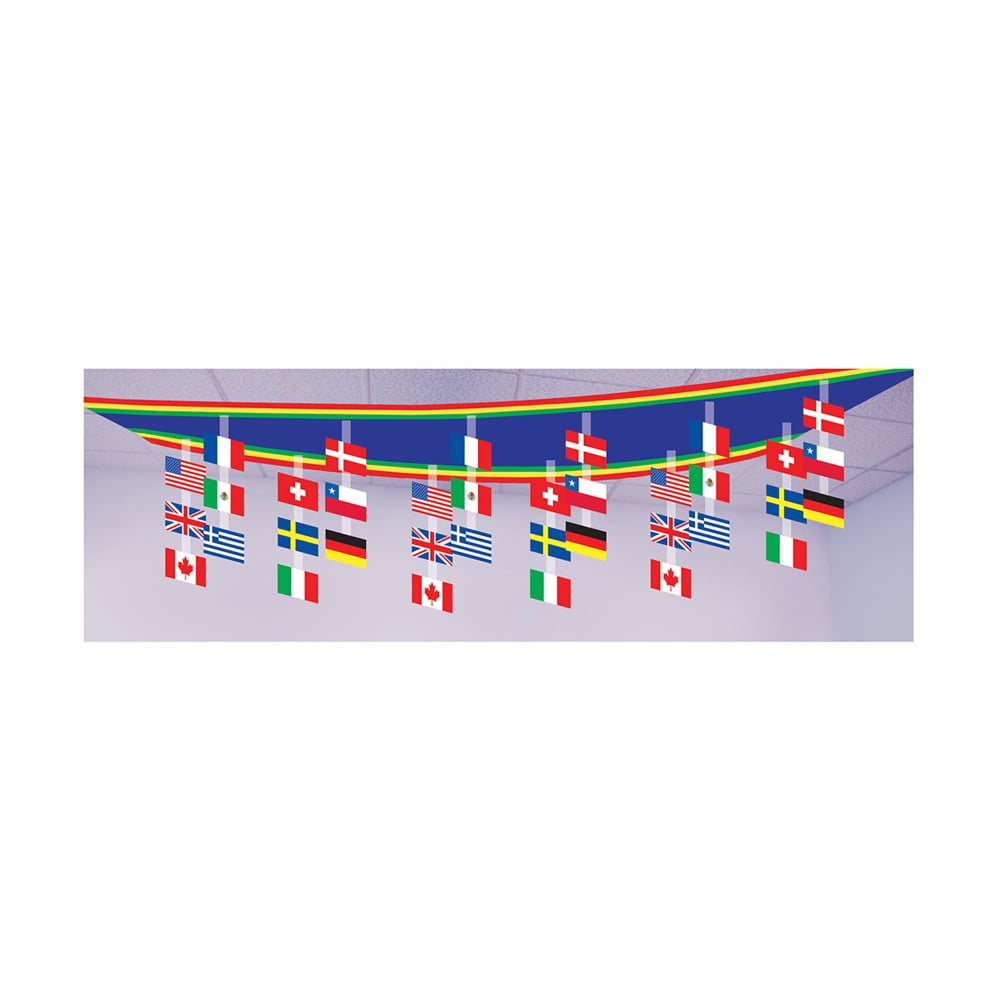 International Flag Ceiling Decoration - World Party Supplies - Olympics ...