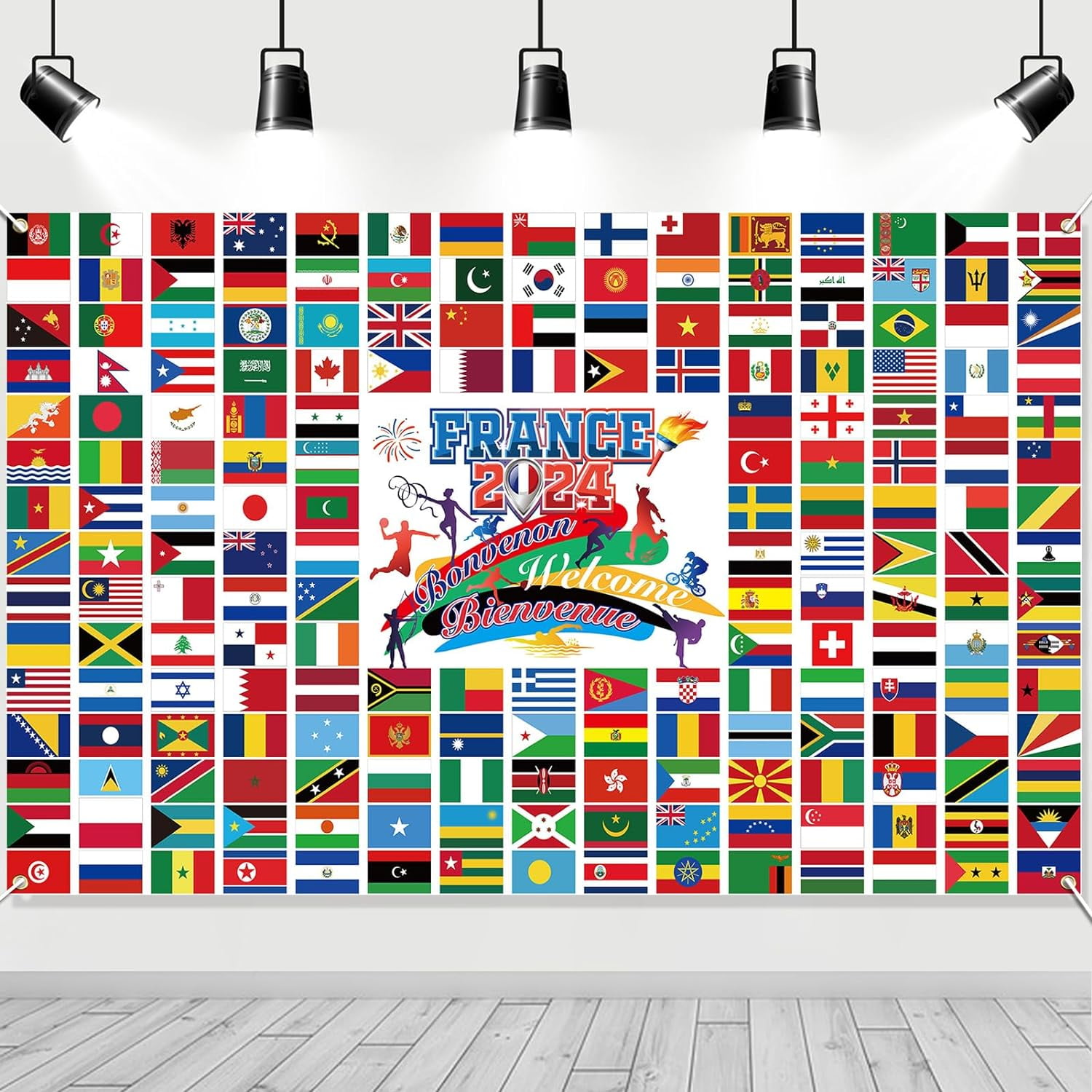 International Flag Welcome Banner,World Flags 2024 Olympic Decorations ...
