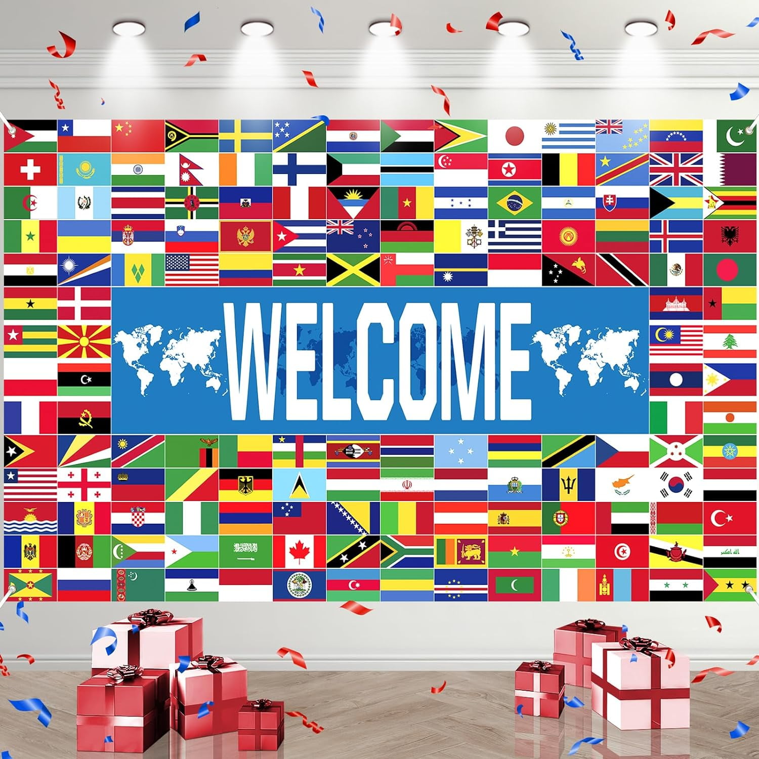 International Flags Banner Decorations International Welcome Banner ...