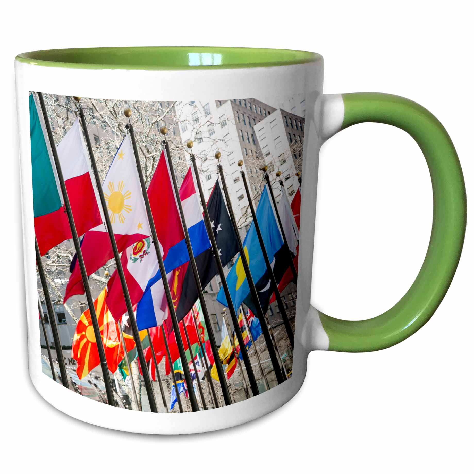 3drose, International Flags, New York City, Ny, Usa, 11oz Two-tone ...