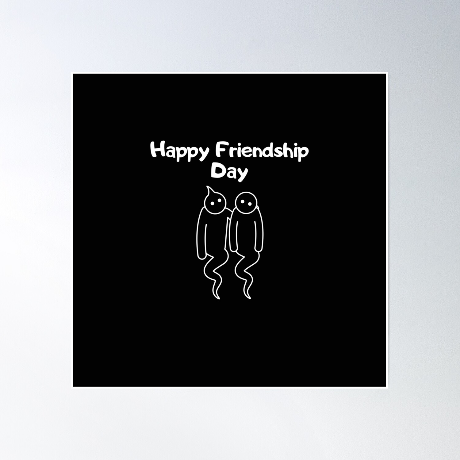 International Friendship Day Ghost Friends Poster Wall Art, Modern Wall ...