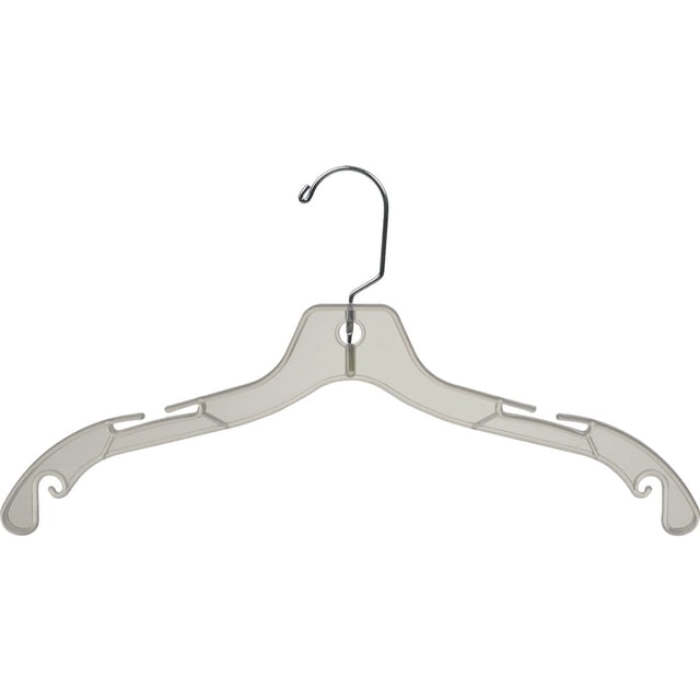 International Hanger Clear Plastic 4-Notches Top Hanger, 100 Pack ...