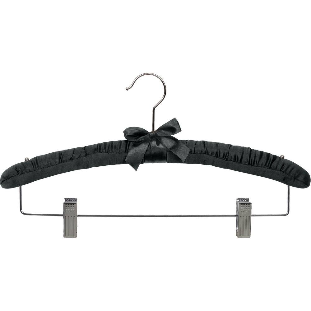 International Hanger Satin Padded Combo Hanger, Black Finish with ...