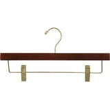 International Hanger Wooden Bottom Hanger w/Clips, Walnut Finish with ...