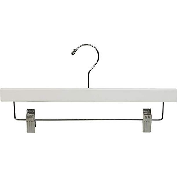 International Hanger Wooden Bottom Hanger w/Clips, White Finish with ...