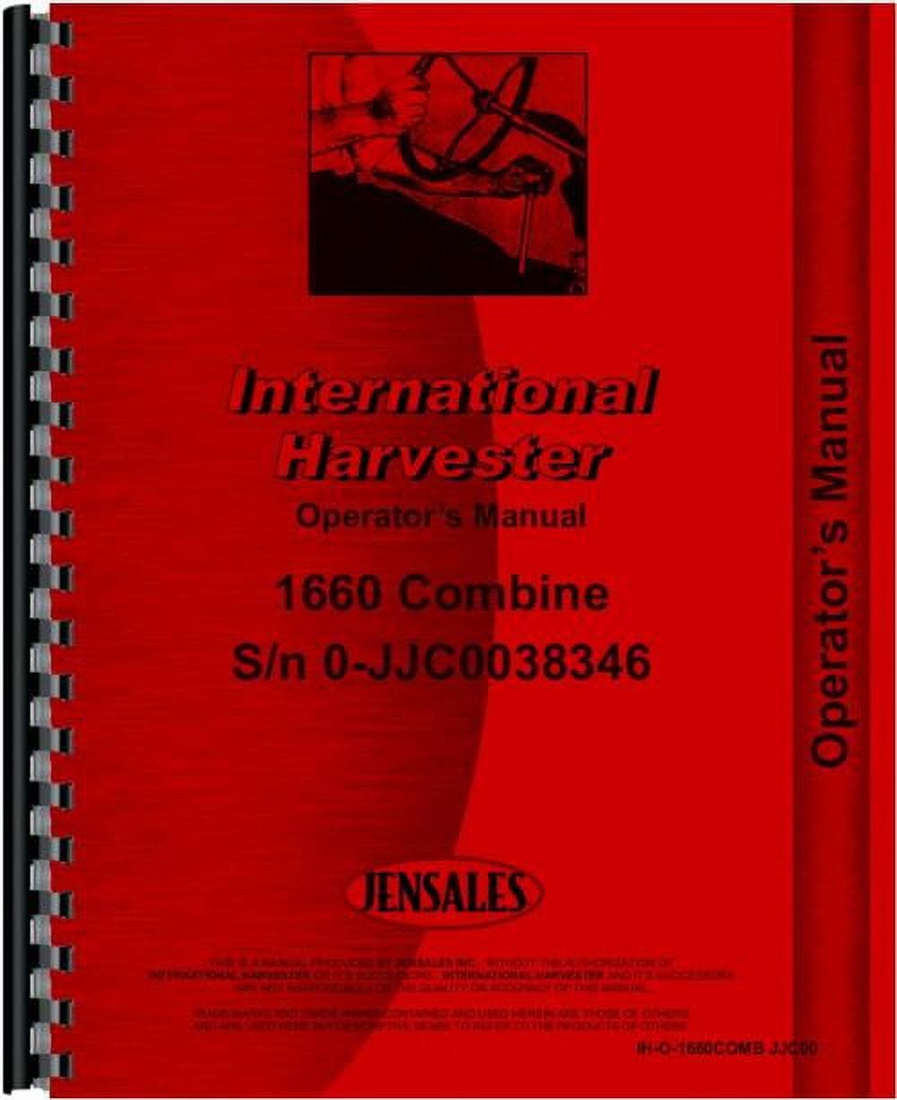 International Harvester 1660 Combine Operators Manual - Walmart.com