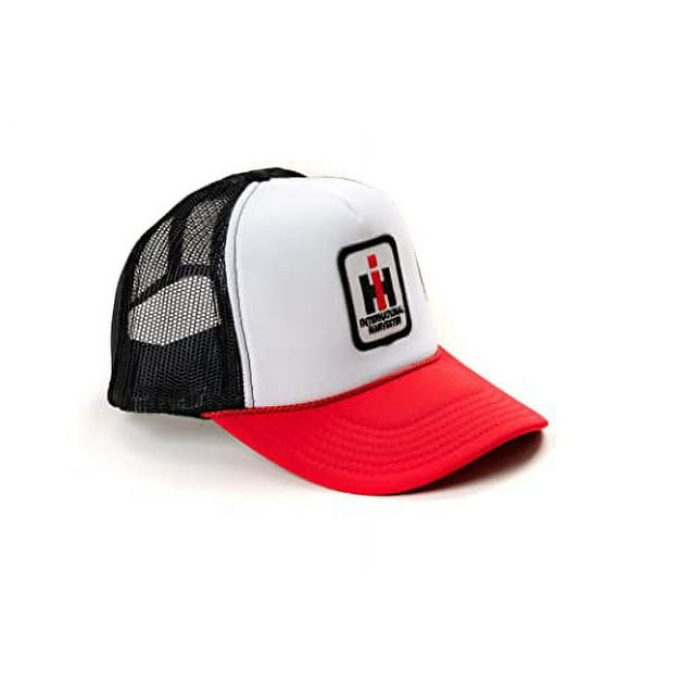 International Harvester IH Logo Hat, White Foam Front with Red Brim and ...