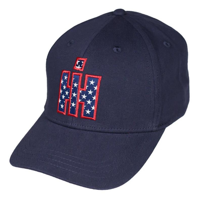 International Harvester Navy Blue Baseball Cap with American Flag Star ...