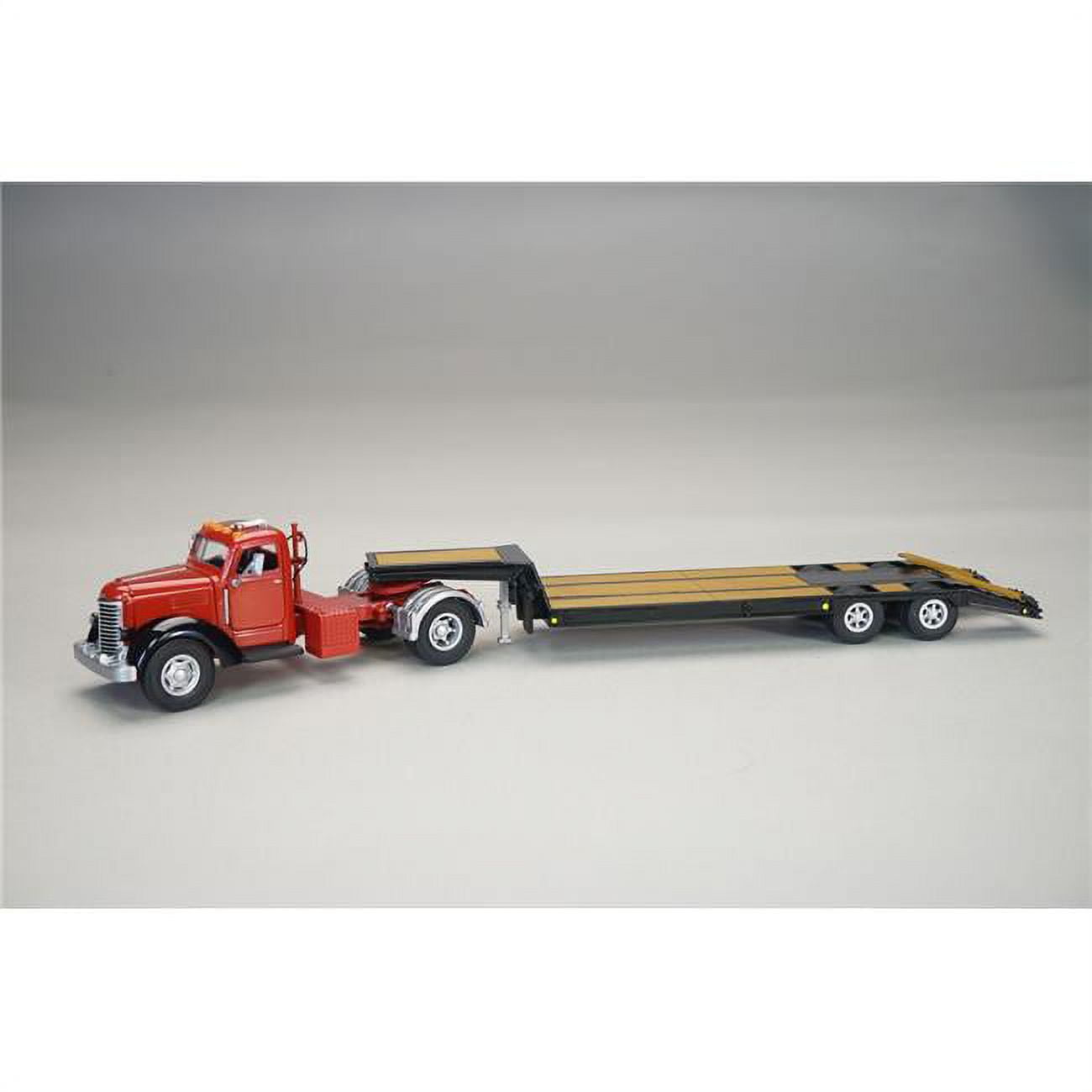 International KB-8 Truck with Lowboy Trailer Red and Black 1/50 Diecast ...