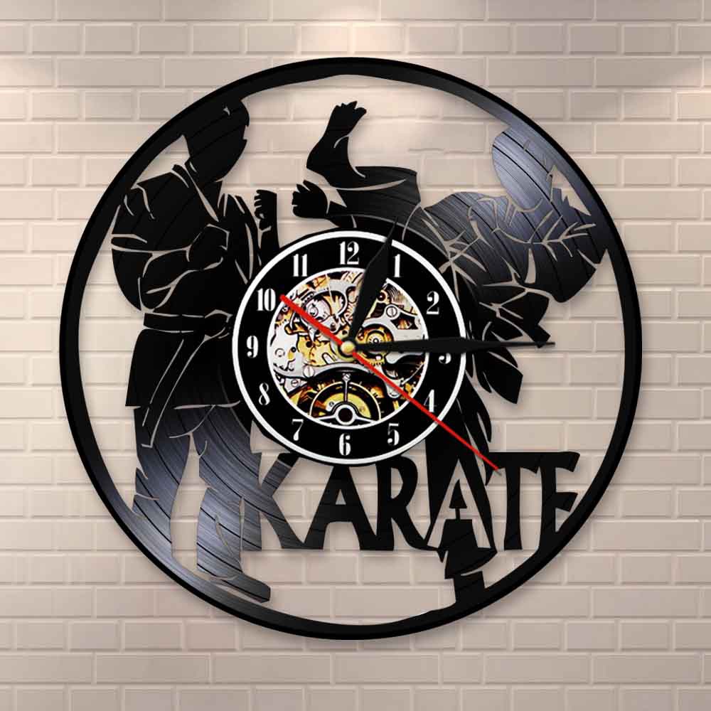 International Karate Vinyl Record Wall Clock Karate Partice Wall Decor ...