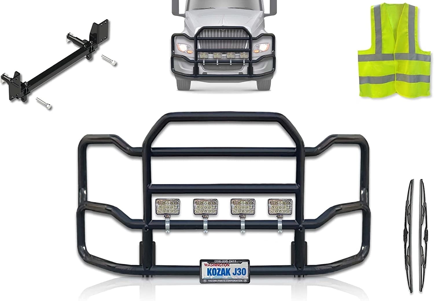 International LT LT625 Semi Truck (Plastic Bumper) Front Grille Deer ...
