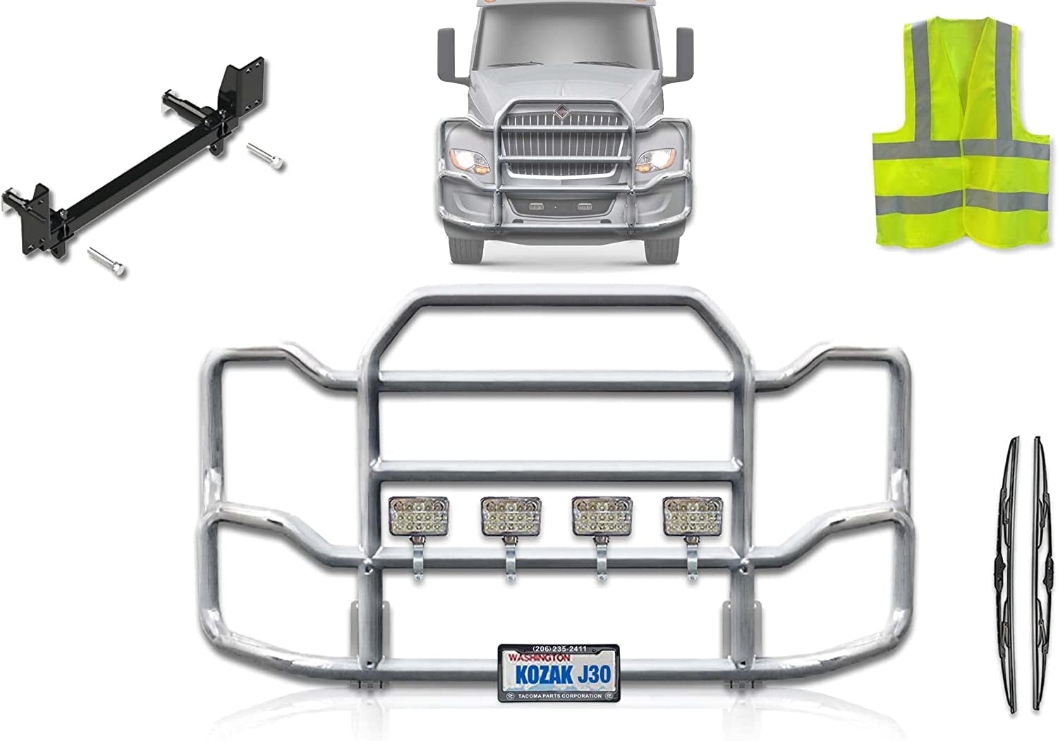 International LT LT625 Semi Truck (Plastic Bumper w/ Central Fog) Front ...