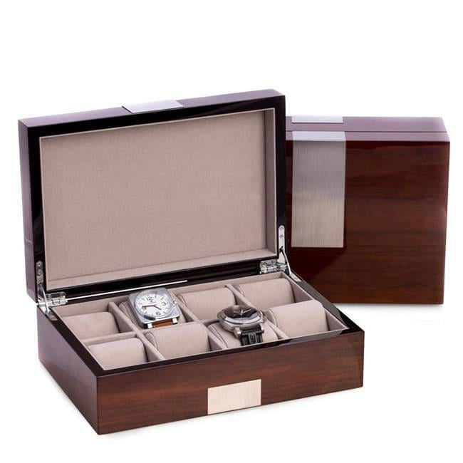 International Lacquered Walnut Wood 8 Watch Box - Walmart.com