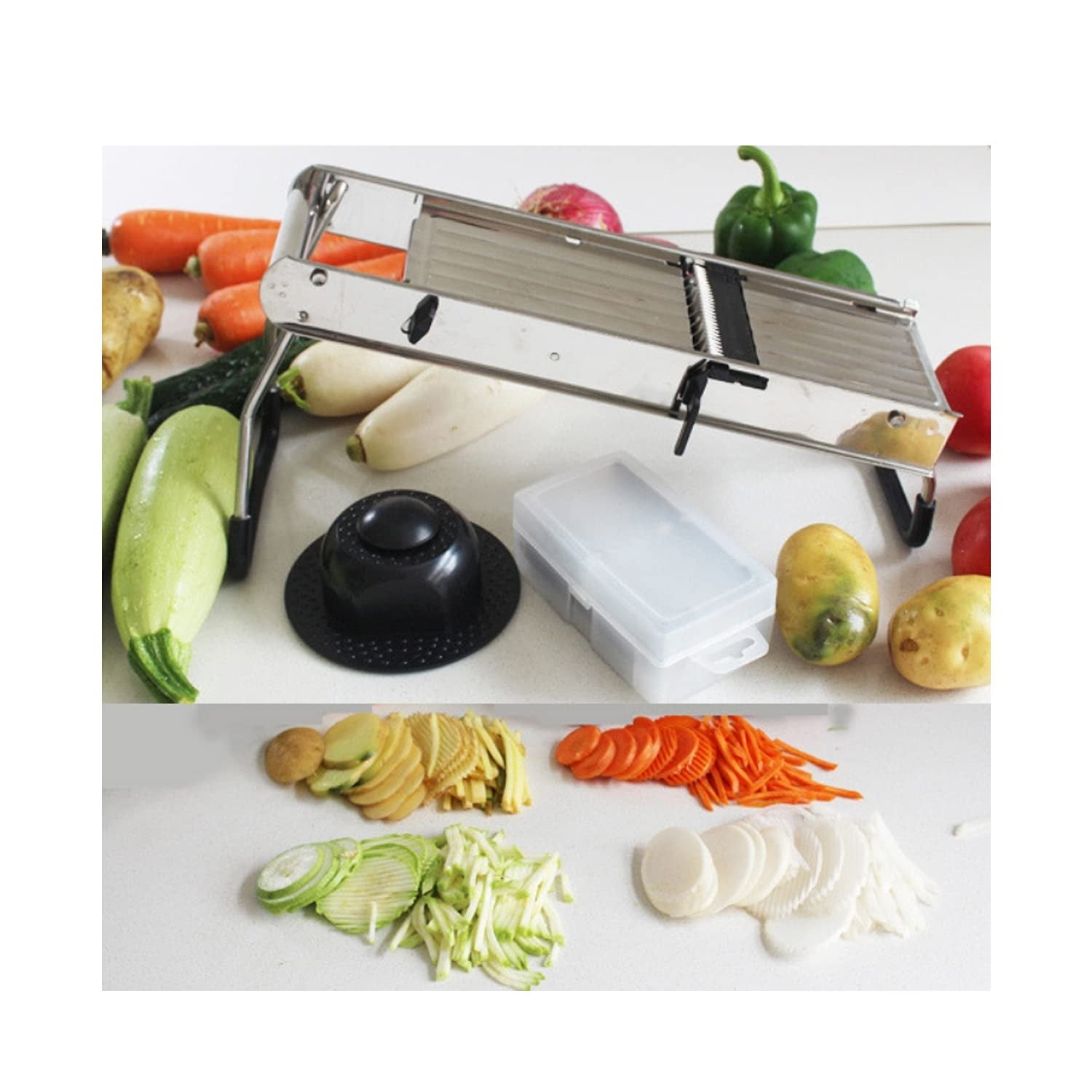 International MAND01 Mandoline Slicer with 5 Blades and Hand Guard S/S ...