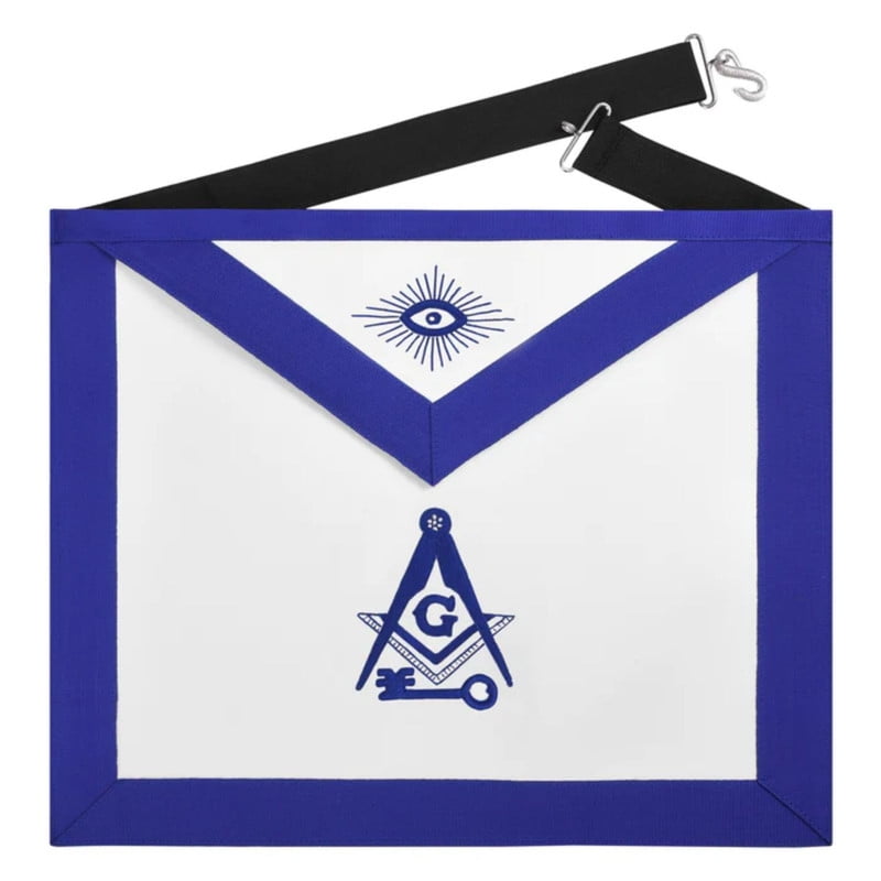 International Masons Apron – Royal Blue Ribbon Borders with Black Waist ...