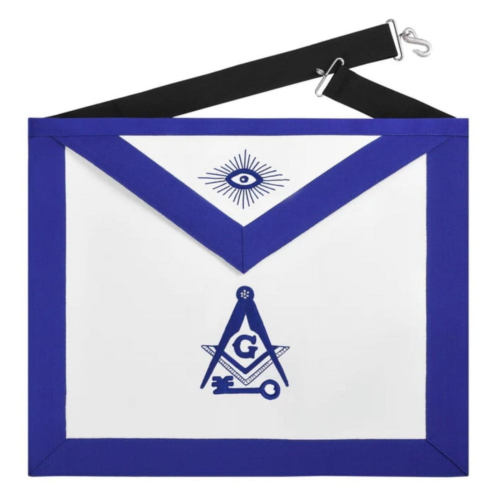 International Masons Apron – Royal Blue Ribbon Borders with Black Waist ...