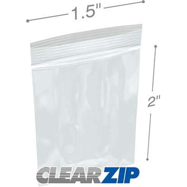 International Plastics CZ20102 1.5 x 2 in. ClearZip Lock Bags, 0.002 ...