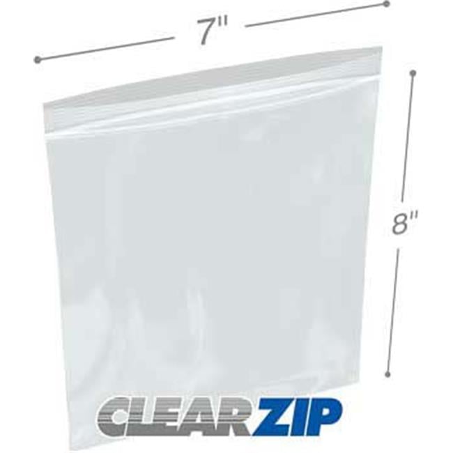 International Plastics CZ20708 7 x 8 in. ClearZip Lock Bags, 0.002 ...