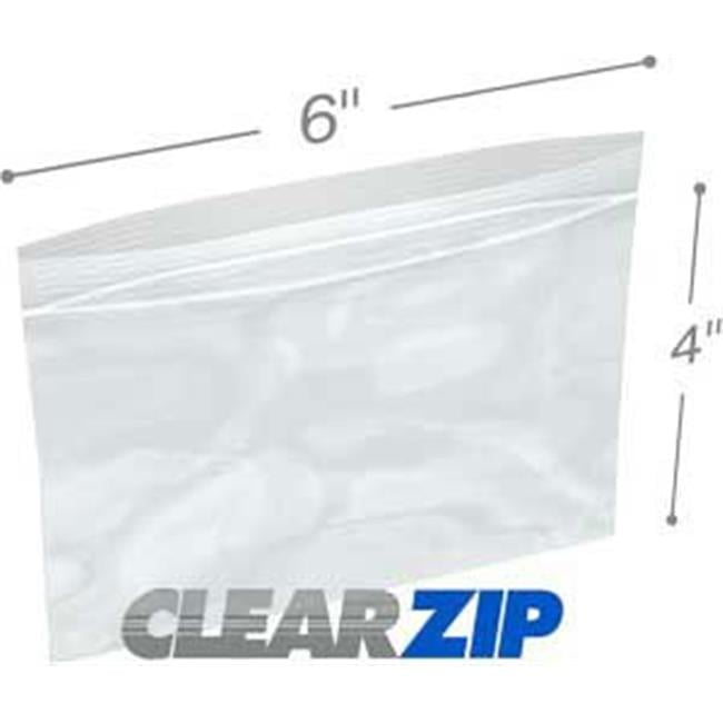 International Plastics CZ40604 6 x 4 in. ClearZip Lock Bags, 0.004 ...